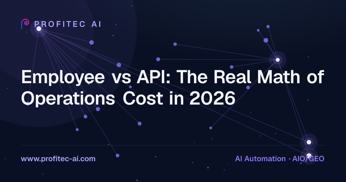 Employee vs API: The Real Math of Operations Cost in 2026 | Profitec AI